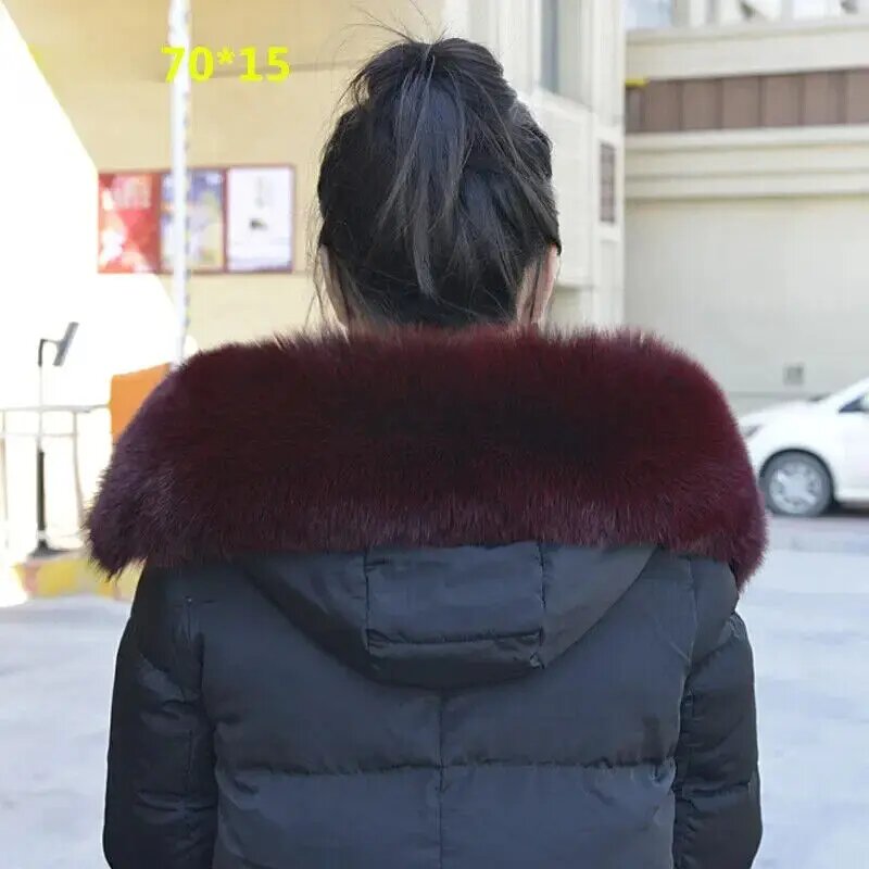 Qearlstar Женщины Мужчины 100% натуральный лисий мех воротник шарф 90 * 15 см реальный мех украшения съемный белый черный серый,120,1, натуральный мех,70, винный,12, SKU00226