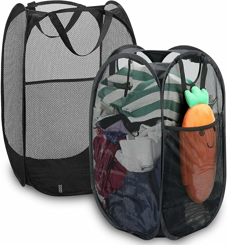 Корзина для белья "Pop Up", складная, прозрачная, черная, 36x58 см