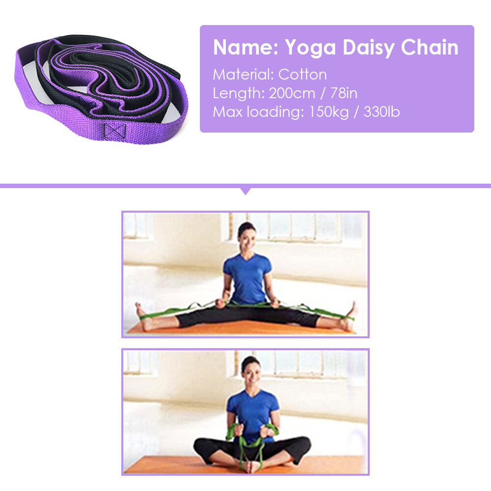 Yoga Daisy Chains Многопетлевой ремень для йоги Неэластичная лента для растяжки для пилатеса Танцевальная терапия Гимнастика