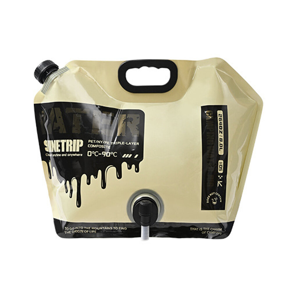 Водонепроницаемый мешок для кемпинга и пикника Изготовлен из пищевых материалов Большая вместимость Портативная емкость для воды с краном Дорожный переносной мешок для воды с ручкой