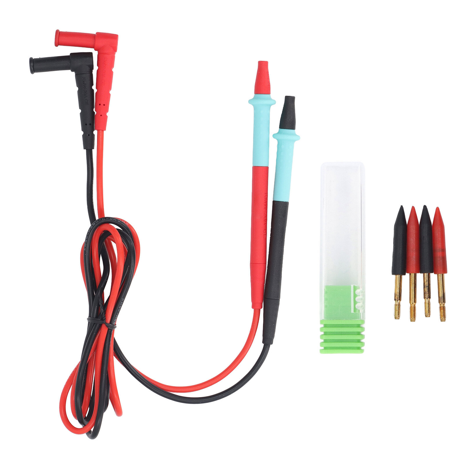 Комплект измерительных проводов для мультиметра, силиконовые, класса CAT III, 1000 В, с 4 сменными игольчатыми щупами.