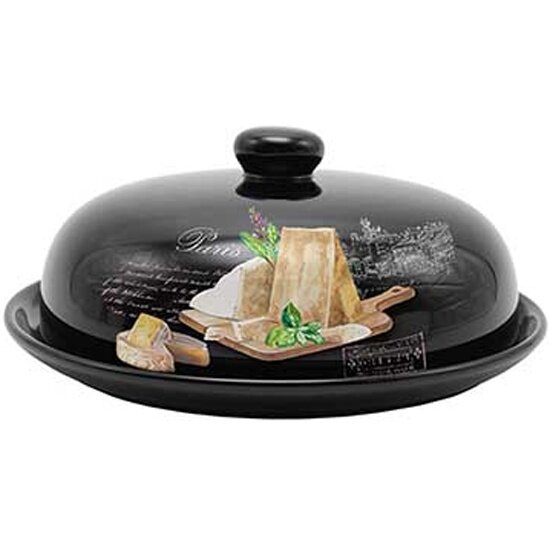 Блюдо для блинов Prima Collection Черный трюфель 23 см, с крышкой, доломит (PC73BT23)