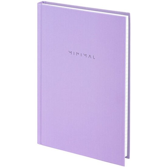 Блокнот Brauberg А5 134х206 мм, 80 л, твёрдый, клетка, "Minimal", сиреневый, 116440