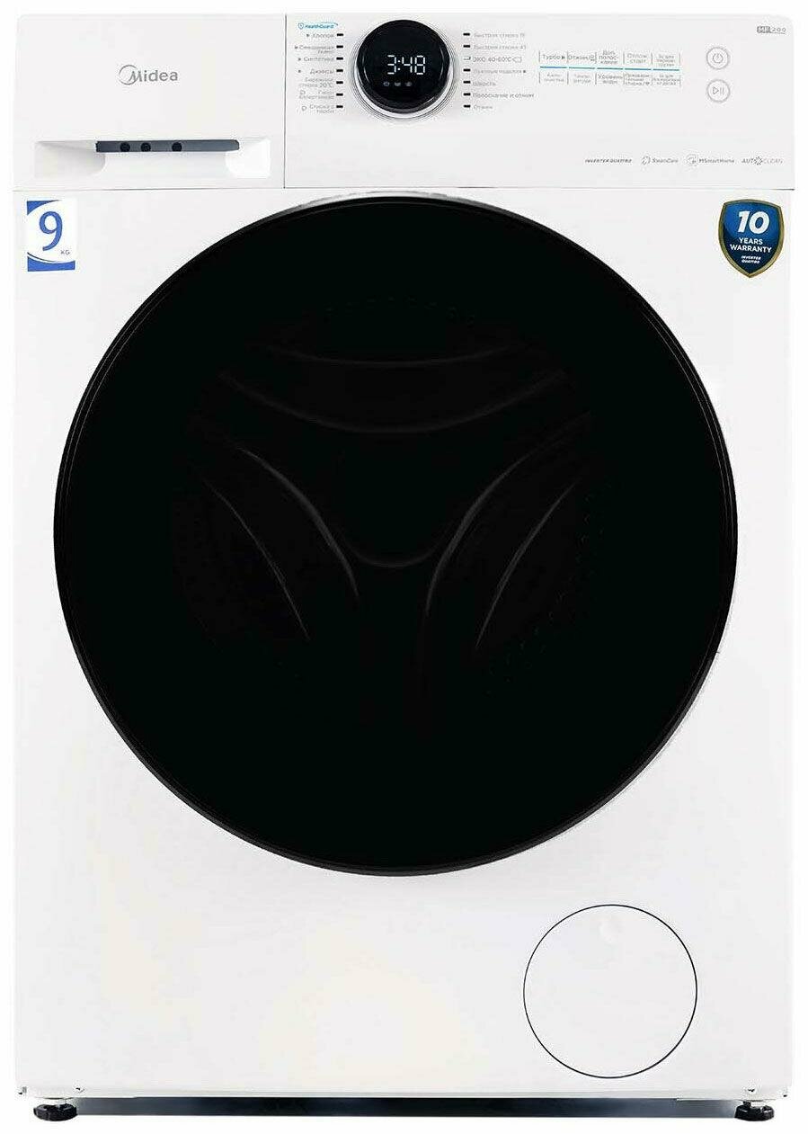 Стиральная машина Midea "MF200D80WBS", фронтальная загрузка, 14 программ, сенсорное управление