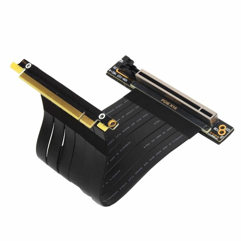 Удлинительный кабель PCI Express 3.0 с двойным правым углом 90 градусов PCIe 3.0 x16 x16, 16-кратный удлинитель для графических карт, вертикальный