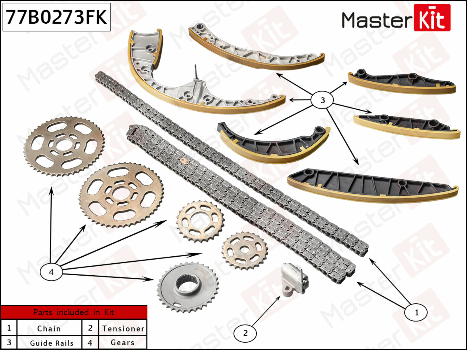 Комплект Цепи Грм Vw Touareg 3.0Tdi 10- Crca/Cjma(Masterkit 77B0273Fk)