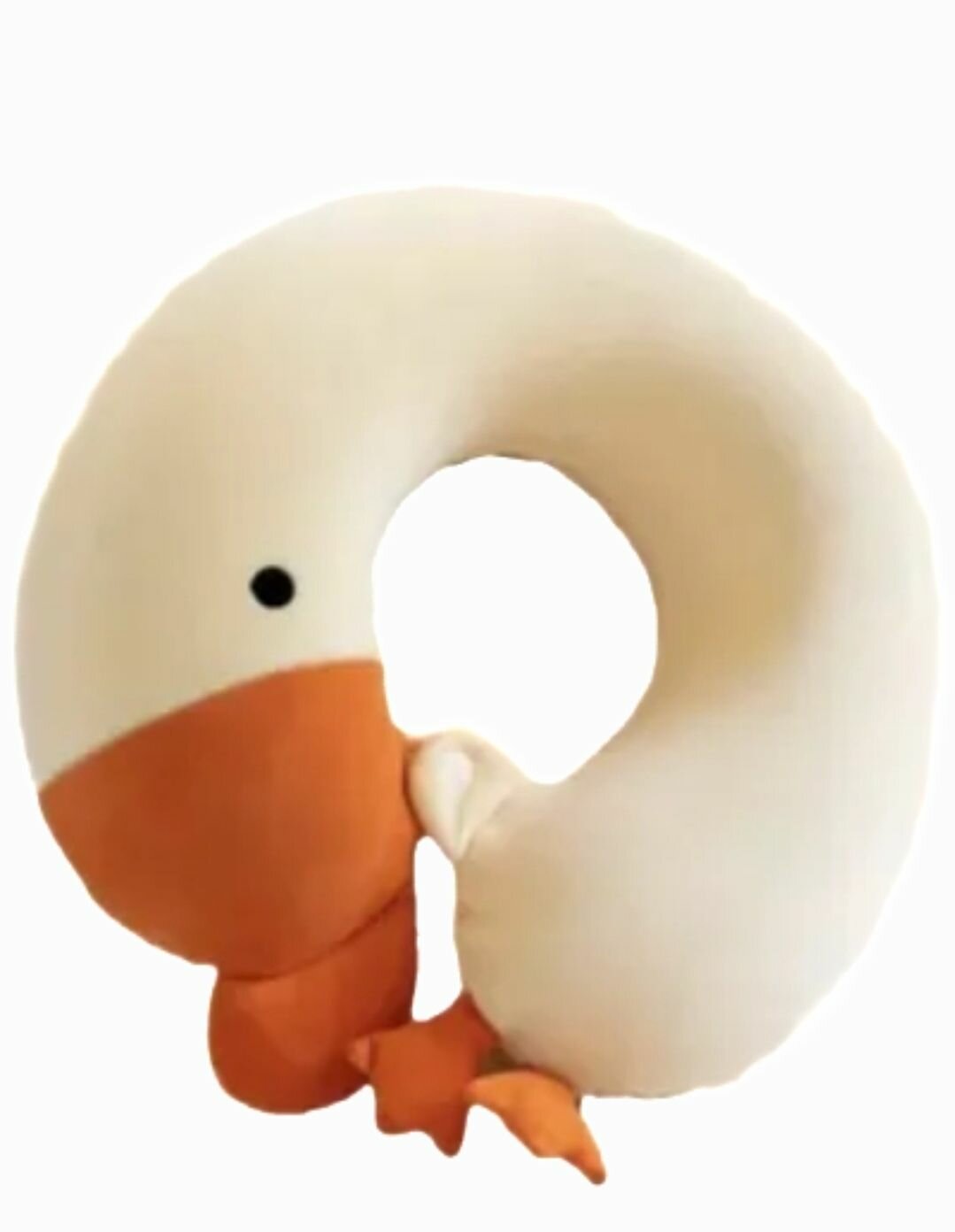 Подушка для шеи "Гусь" , супер мягкая, дорожная , удобная в использовании , цвет : Чёрный