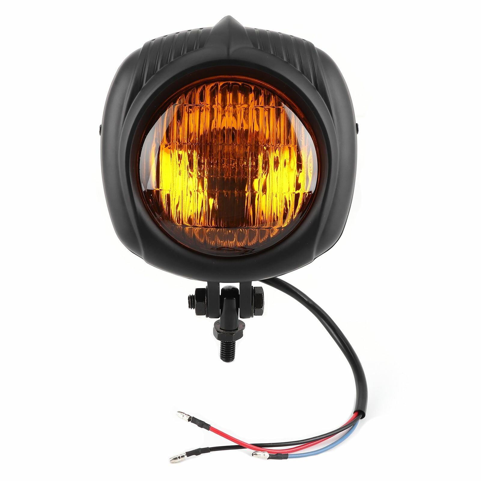 4-дюймовые мотоциклетные универсальные фары из алюминиевого сплава 12V мощностью 60 Вт, универсальные для Honda, Yamaha, Kawasaki (желтая прозрачная крышка)