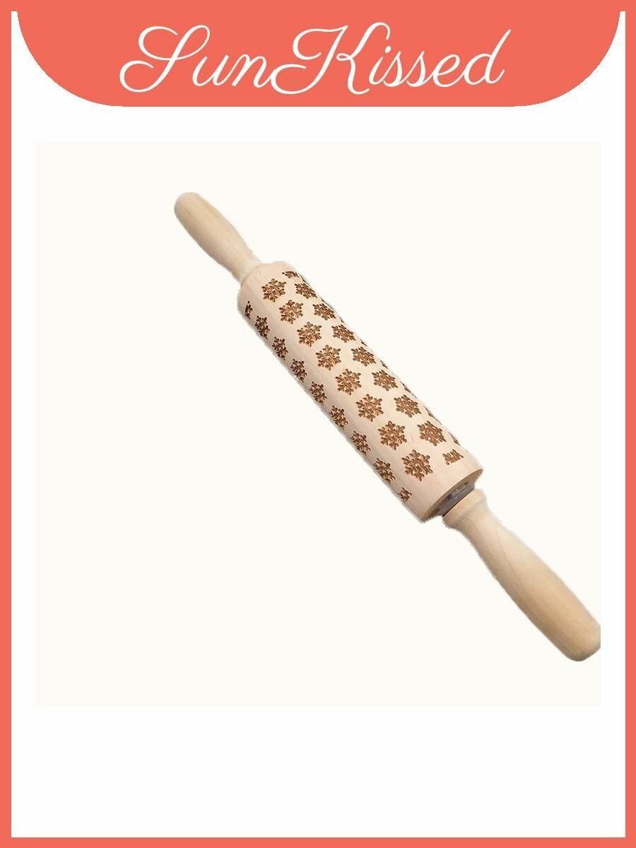 Деревянный валик для тиснения woodpecker snowflake45, снежинка