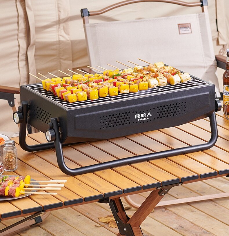 Наружный светлый копченый угольный гриль, портативный складной гриль