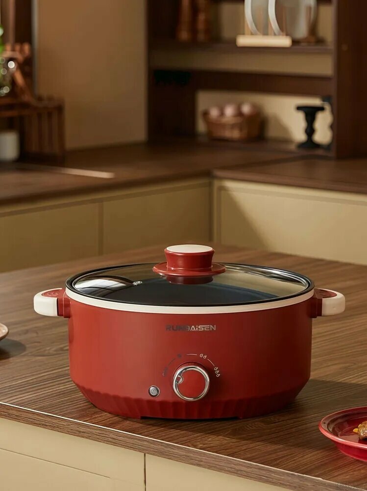 Пароварка электрическая /Пароварка электрическая рисоварка суповарка объем/ 3 Л /С пароваркой, красный