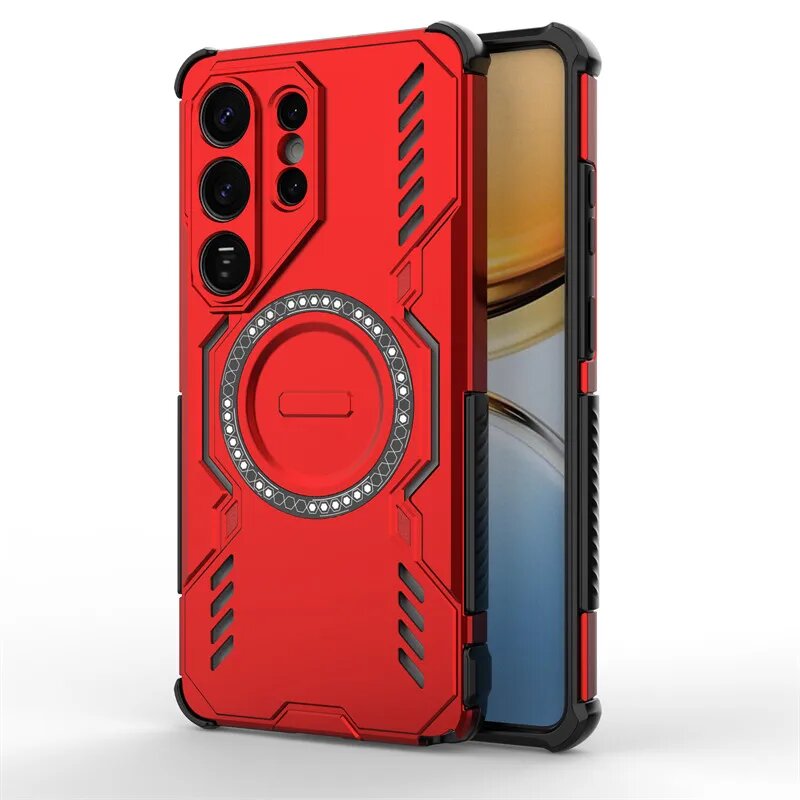 Чехол для Samsung Galaxy S26 Ultra, чехол для Samsung S26 Ultra, рассеивание тепла, магнитные чехлы для телефонов с беспроводной зарядкой, S26 Plus Funda Red, For Samsung S26Ultra