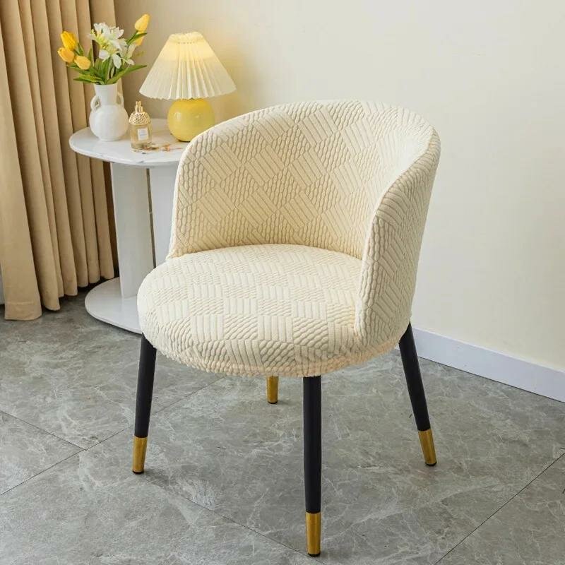 Чехол для криволинейного стула тумбы для туалета офис кофе-шоп конференц полукруглый чехол для стула чехол для палочек ткань (Тип D-снежный бутон-бежевый, 1 штука)