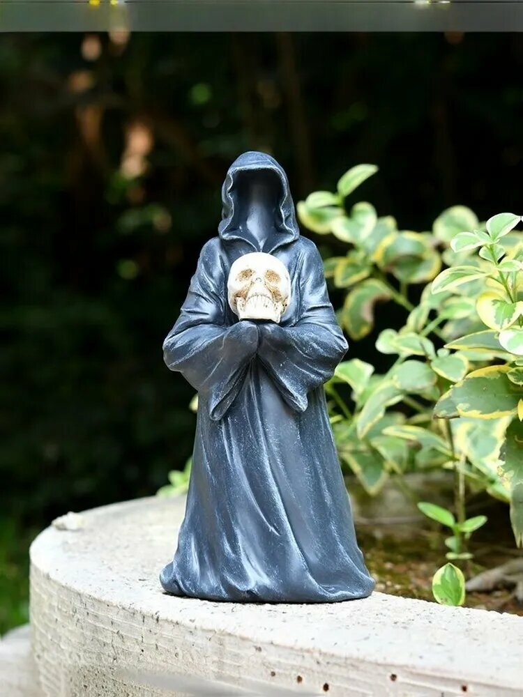 Безликий призрак в черном, домашний рабочий стол, автомобильная статуэтка из смолы