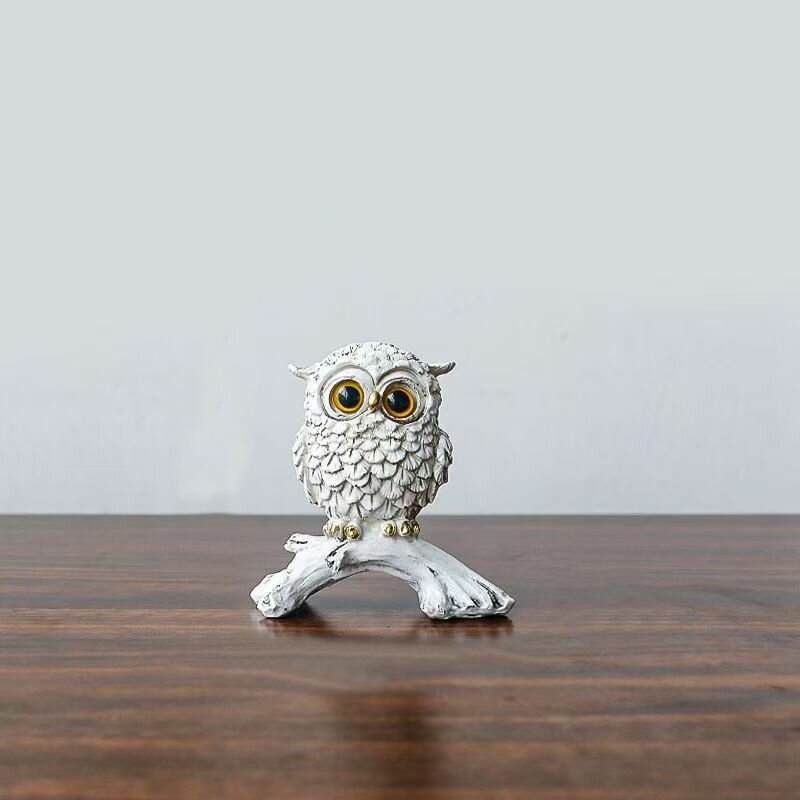 Статуэтка сова интерьерная для дома, декоративная фигурка птицы из полистоуна, винтажный ретро декор, мудрая сова на книге