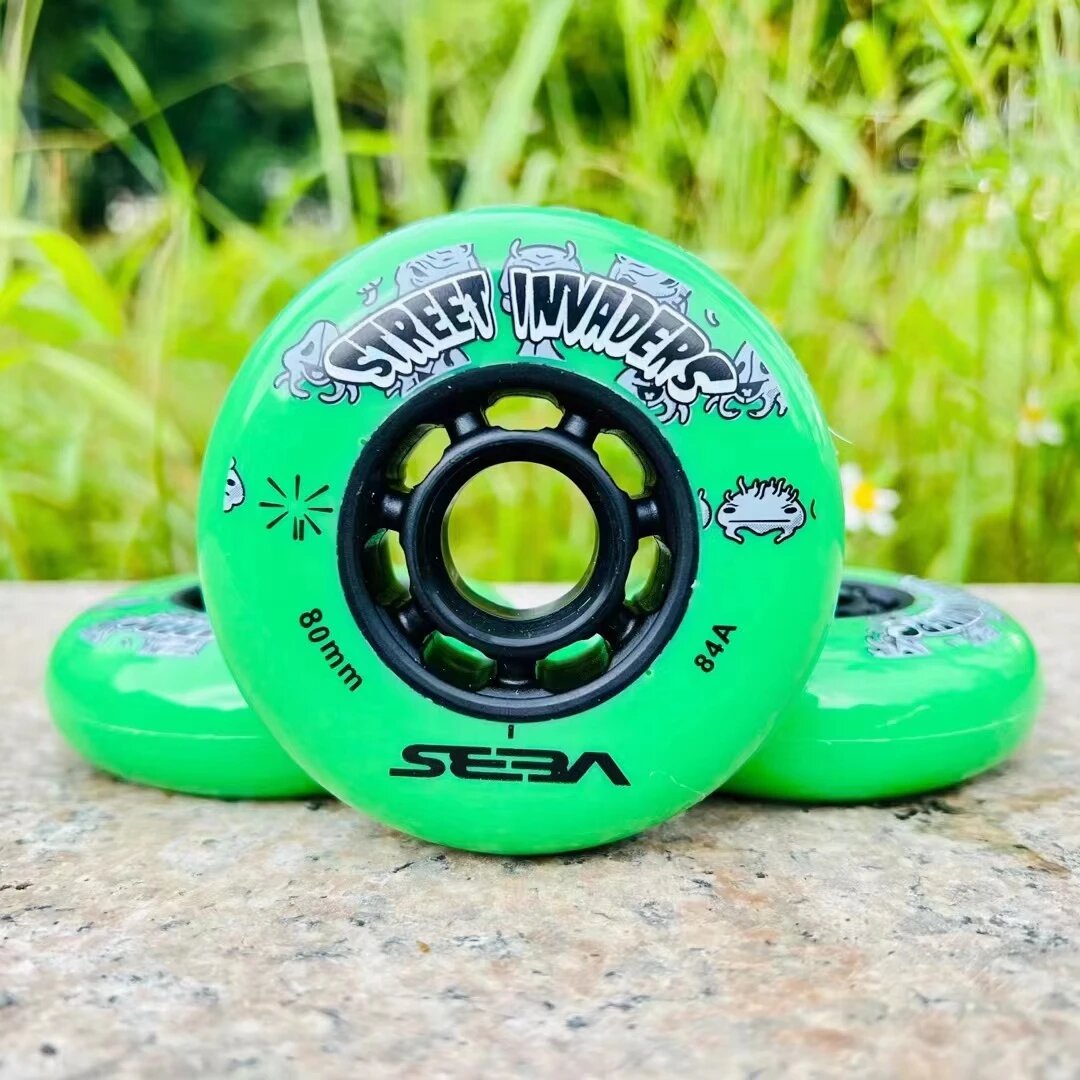 Колеса SEBA 84A Street Invaders для роликовых коньков 72/76/80 мм Зеленый, 80mm, green