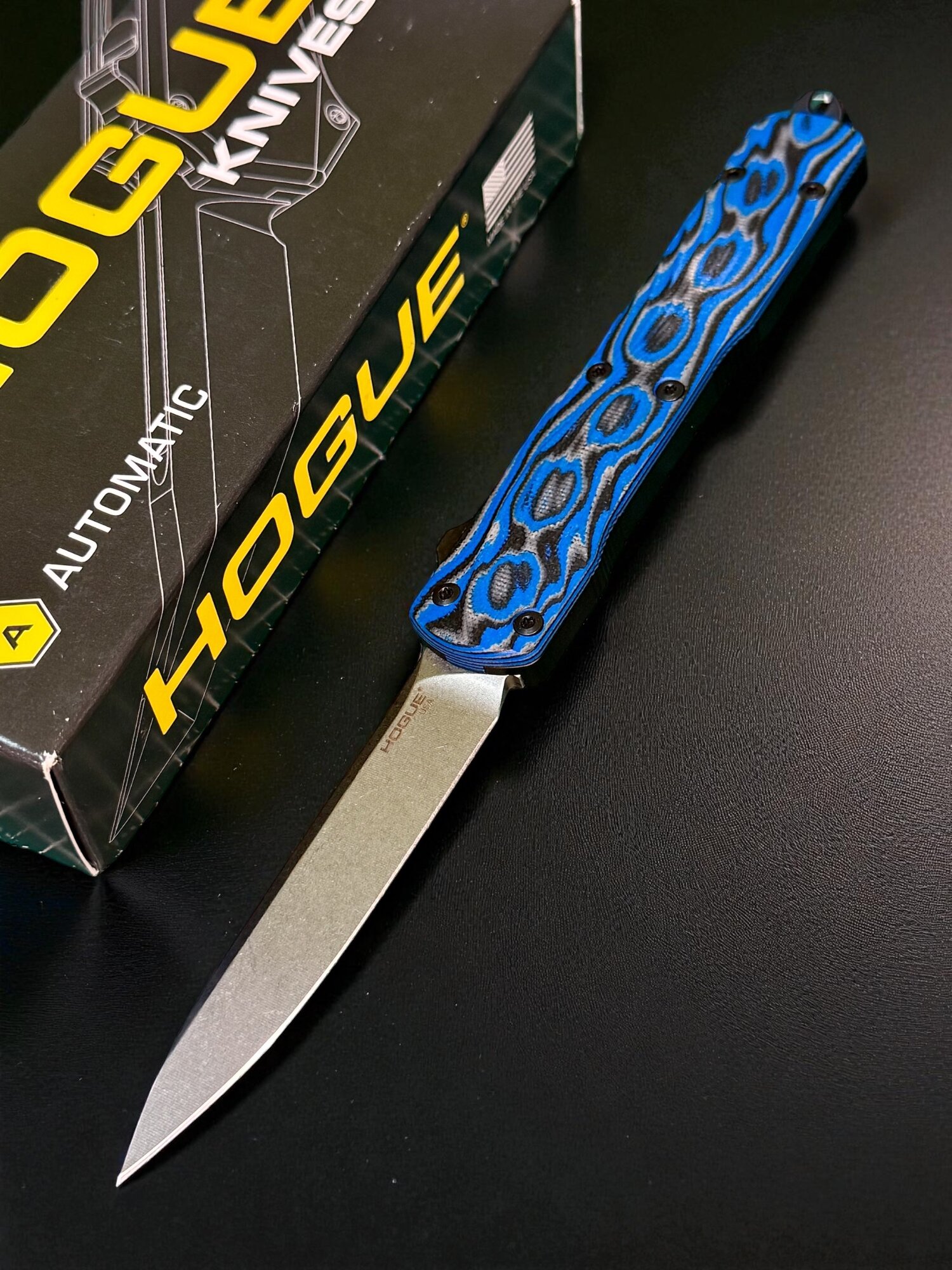 Складной нож Hogue HO34873 Counterstrike, CPM-20CV Blade, G-Maskus Blue G10 Handle