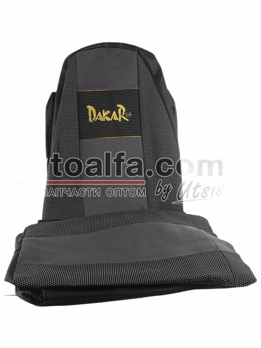 Чехол на сидения КАМАЗ (2012 г) (2 высок, 1 низк.) серый (гобелен, сетка, иск. кожа)