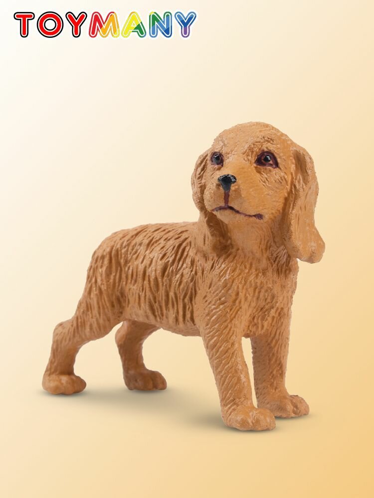 Toymany Фигурка домашнего животного, Фигурка стоячего золотистого щенка Кокер-спаниеля, игрушка для детей, 1.9x4.8x4.1 см