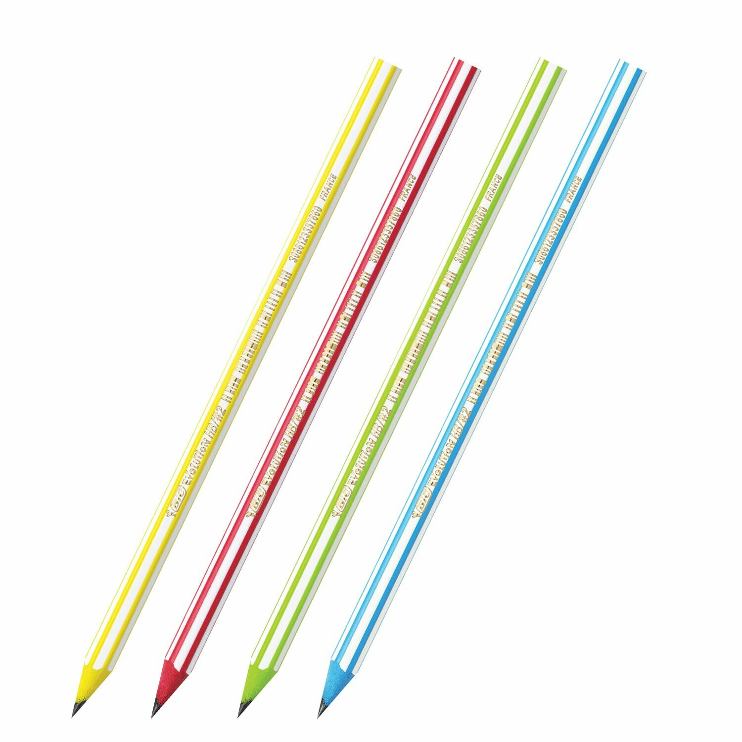 Карандаш чернографитный BIC, 1 шт, "Evolution Stripes", HB, корпус ассорти, 918487, 12шт.