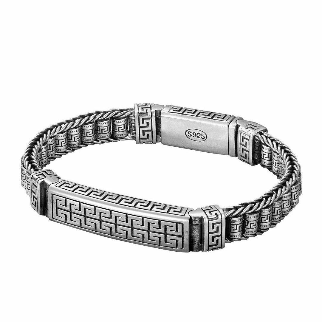 Браслет для гадания, YM Серебро Хуй узор Мужской Женский Национальный Удача