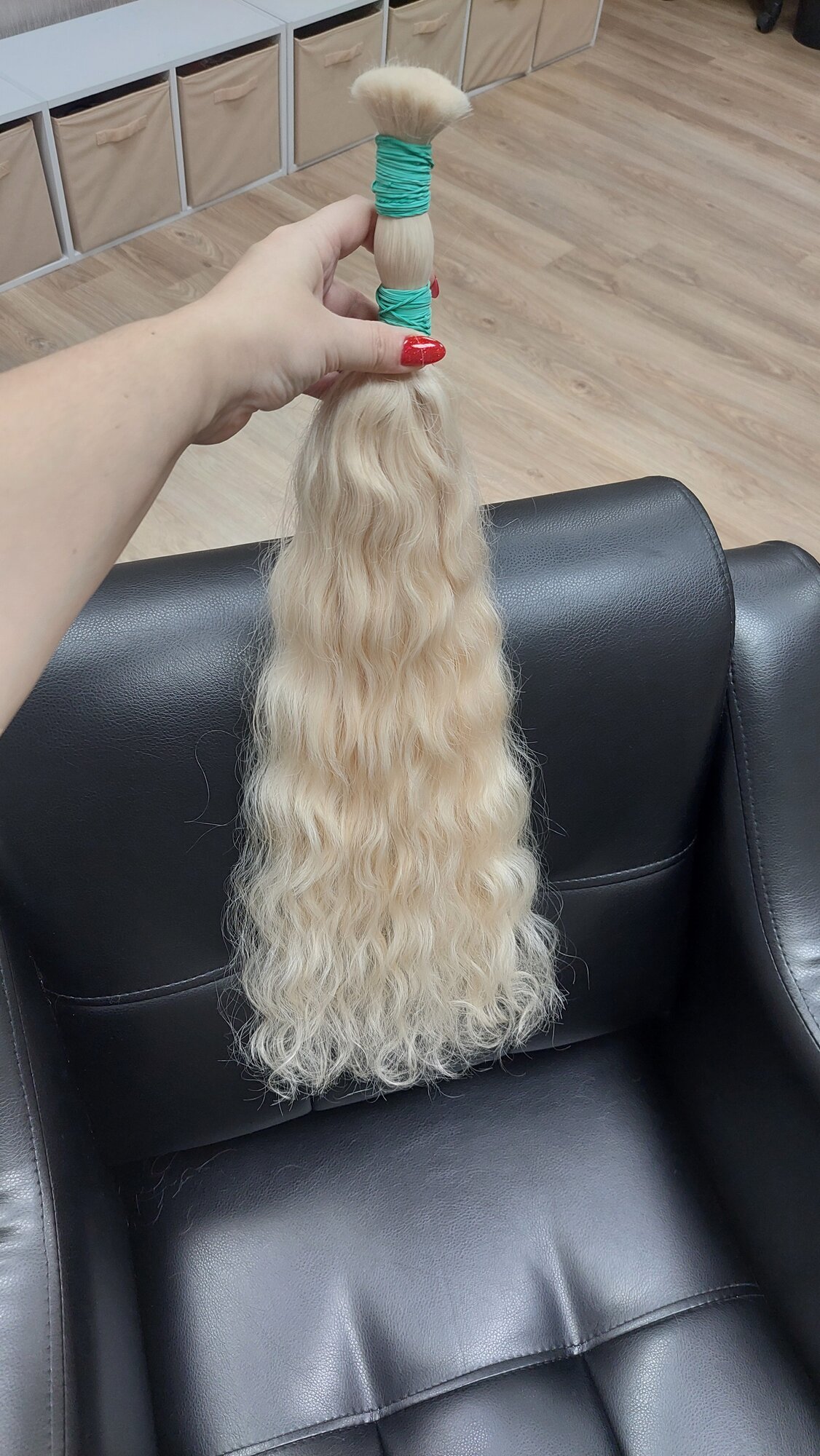 Волосы для наращивания 60см, 132г, премиум, природная волна, блонд