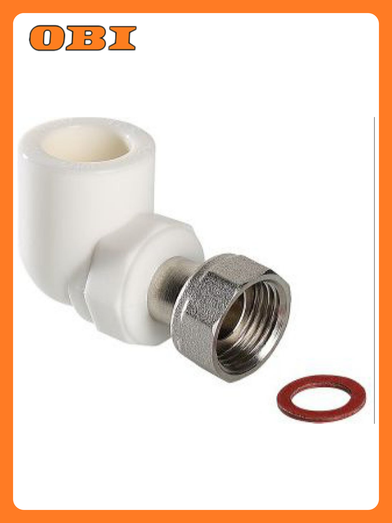 Угольник VALTEC, полипропилен, с накидной гайкой, 20мм х 1/2", белый