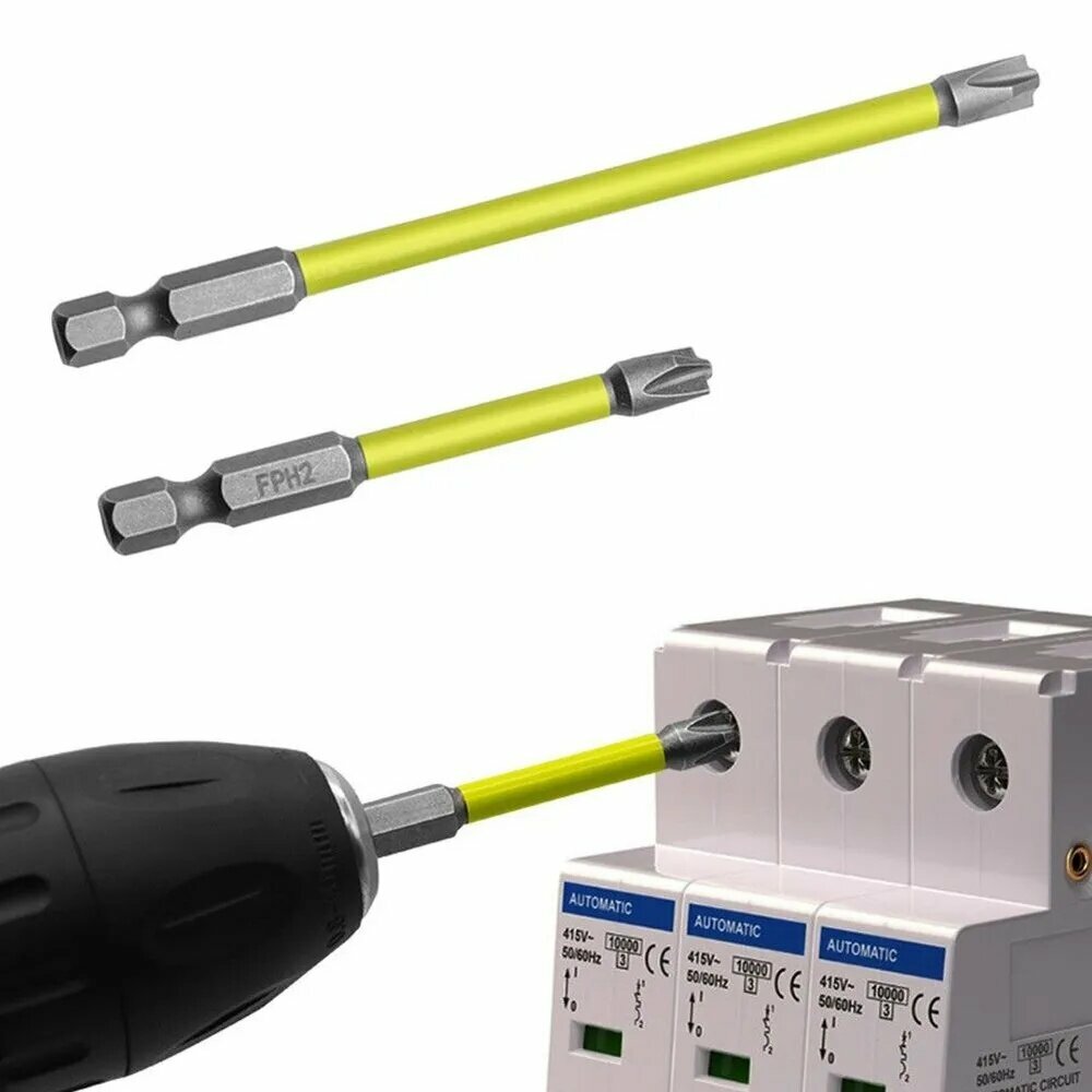 Намагниченная отвертка с храмовым покрытием, 2 размера (65мм/110мм), для электромонтажа и ремонта