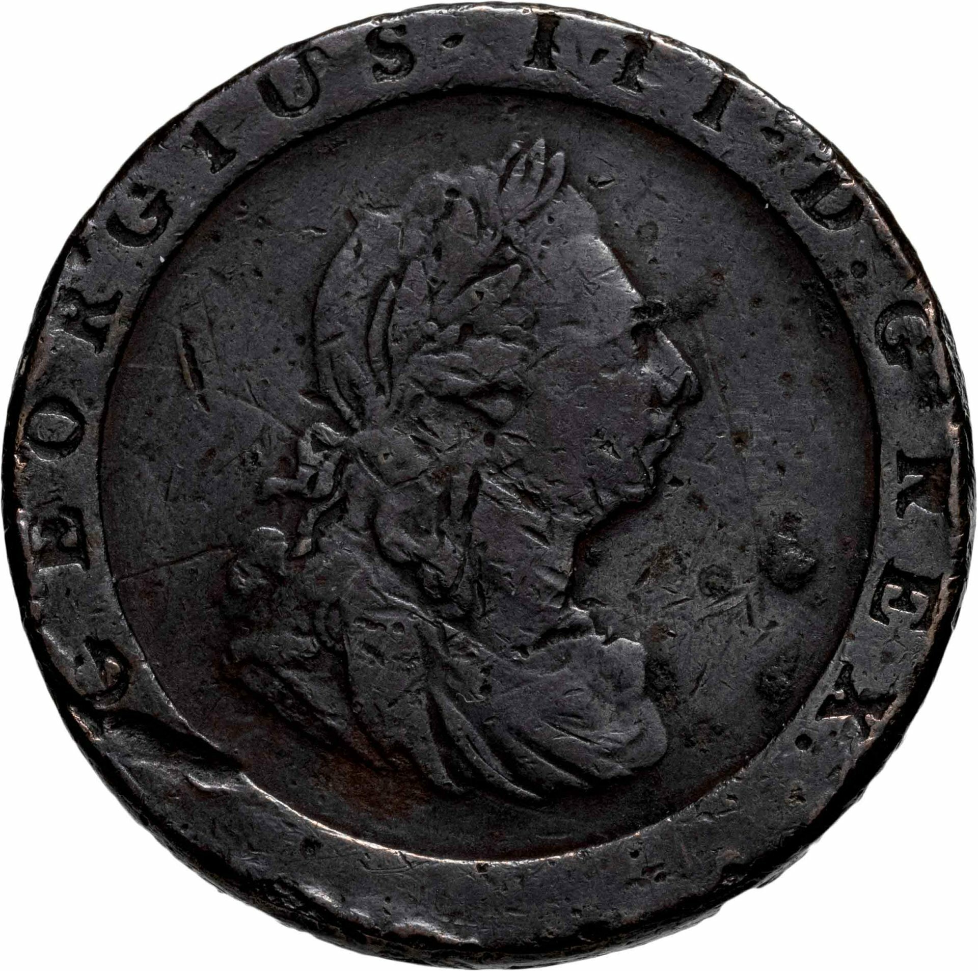 Великобритания 1 пенни 1797, Медь, в сохранности F-VF