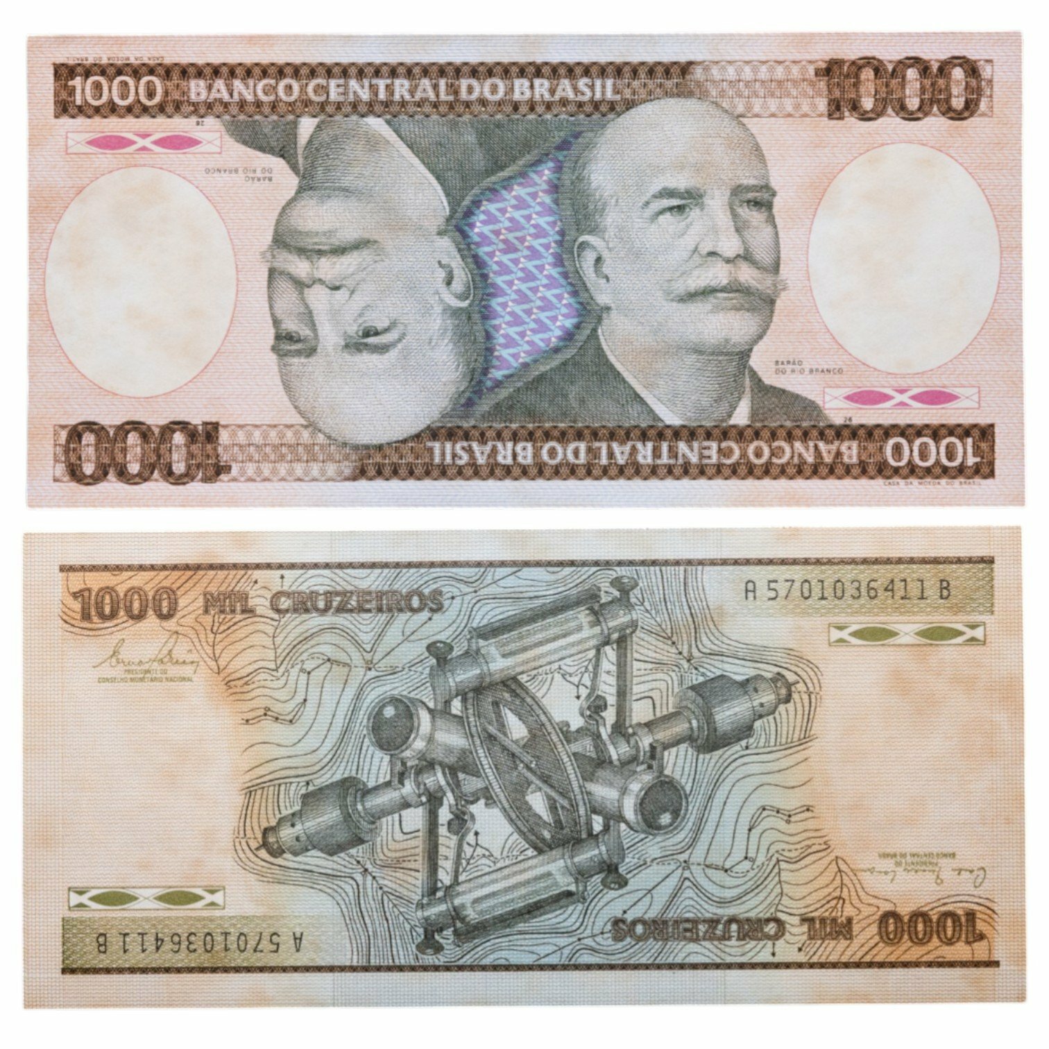Бразилия 1000 крузейро 1981-1986 года Pick 201а