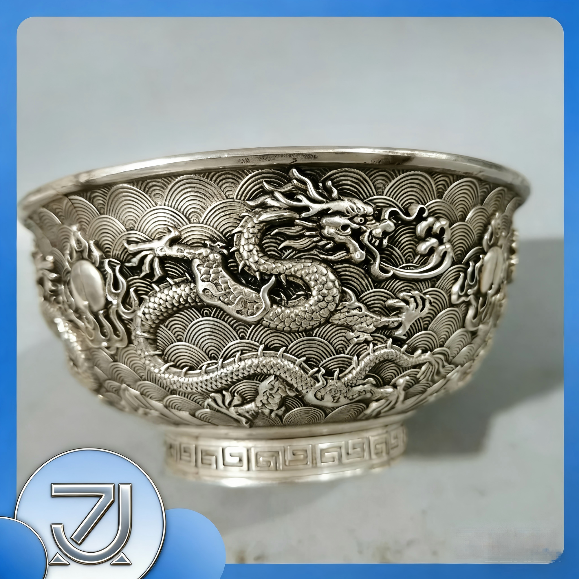 Старинная серебряная чаша, коллекция 1933 года уникальный экспонат для ценителей исторических артефактов
