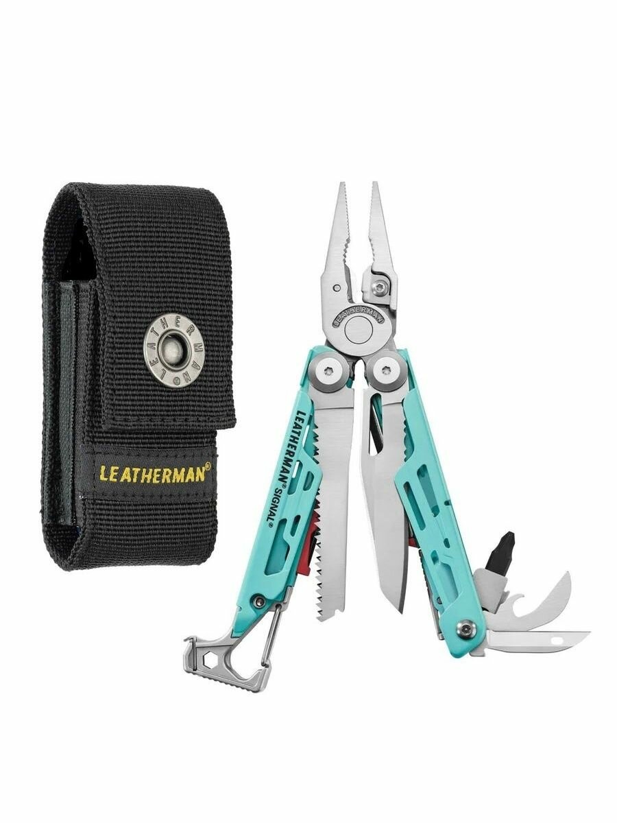 Мультитул LEATHERMAN Signal Aqua & Silver, нержавеющая сталь,19 функций