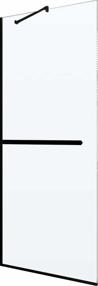 Душевая перегородка Maybahglass MGD-720-6у 69 см, профиль черный, стекло прозрачное