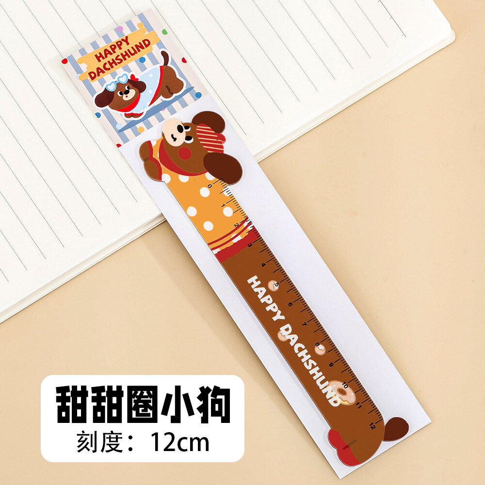 Магнитная линейка для щенка таксы, канцелярские принадлежности для учеников начальной школы, подарок за учебу, маленький подарок для детей, нерегулярная линейка