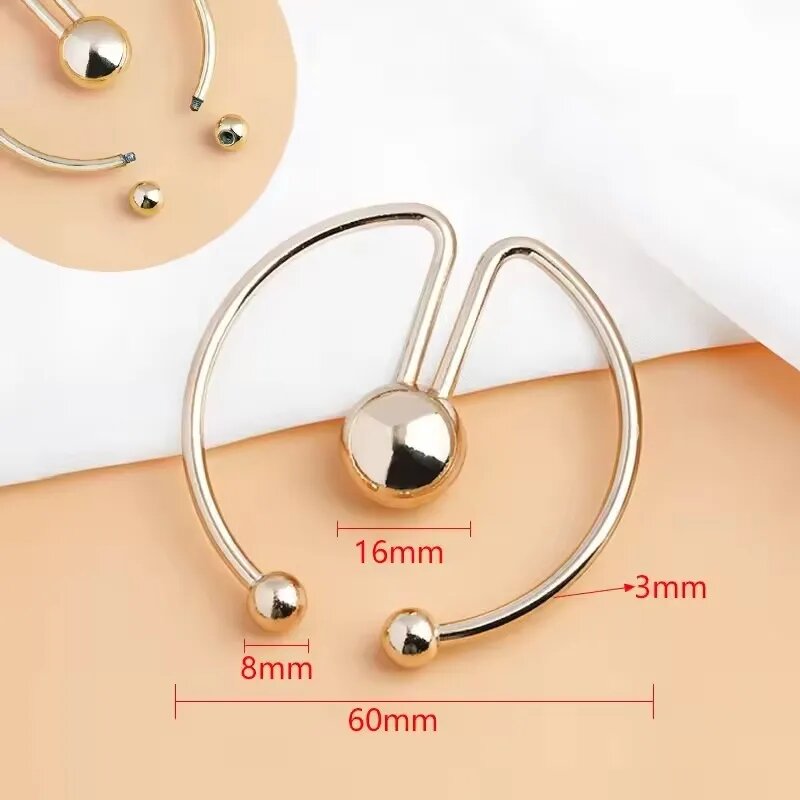 2/5 шт. жемчужный U-образный металлический крючок Meetee, съемная нестандартная спиральная кнопка, воротник рубашки, винтовая застежка, фурнитура, аксессуары