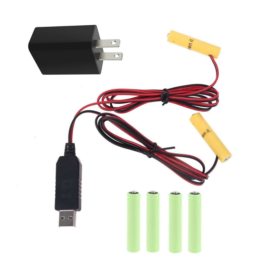 Адаптер питания USB для радио, электронных игрушек, часов, светодиодной ленты, калькулятора, Штепсельная Вилка США