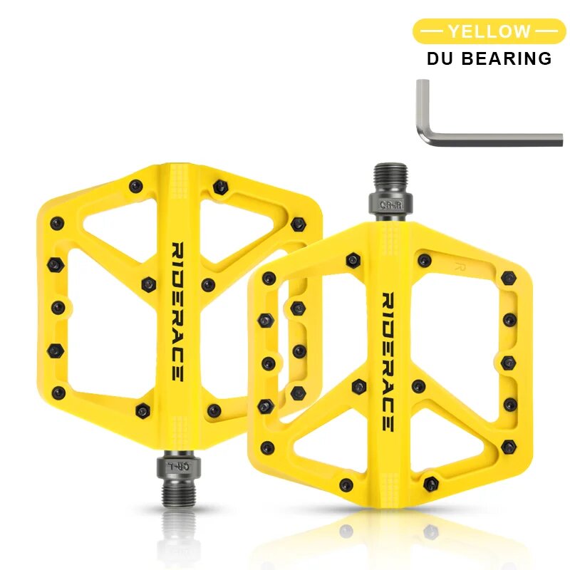 Riderace Желтые велосипедные педали DU Bearing