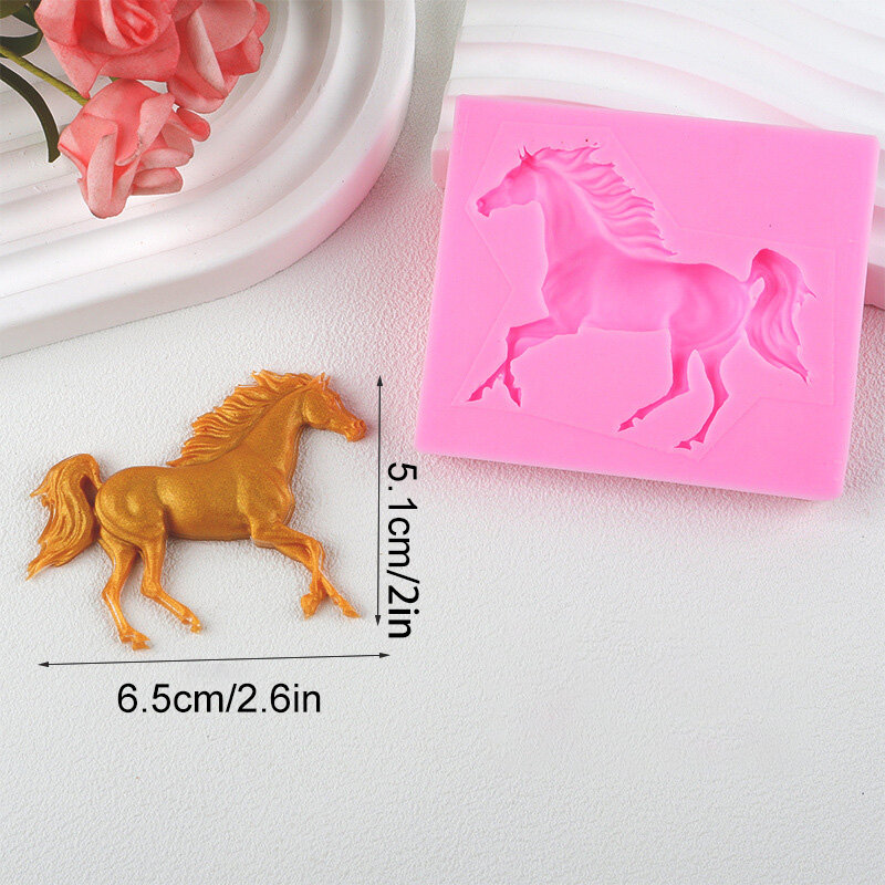 Силиконовый молд "Лошадь в узорах", силиконовая форма для заливки гипса, шоколада, мыла, смолы и другого творчества