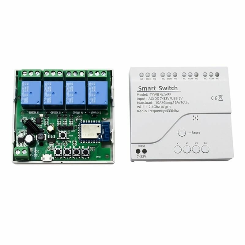 4-канальный контроллер для ворот гаража, - переменный ТОК 7-32 В постоянного тока