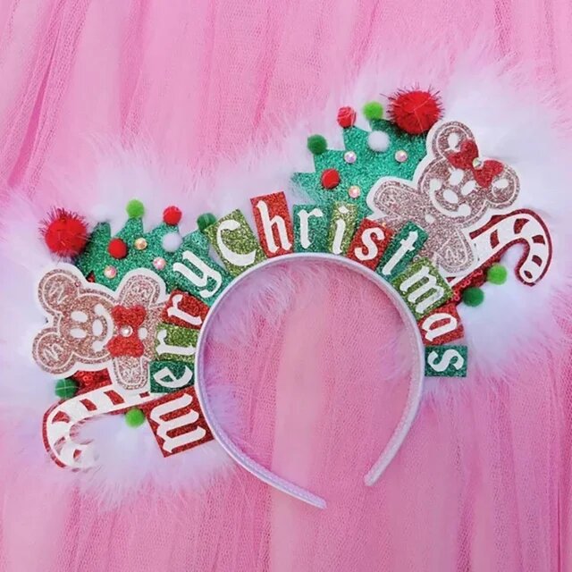 Повязка на голову Disney с белыми жемчужинами и ушками Микки Мауса, женское красочное украшение для волос из мягкого хлопка с бантиком, повязка на голову для девочки с Минни Маус, детский подарок.