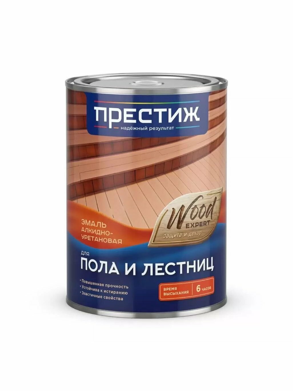 Эмаль для пола и лестниц Престиж алкидно-уретановая быстросохнущая глянцевая желто-коричневая 0.9 кг для дерева ДВП ДСП