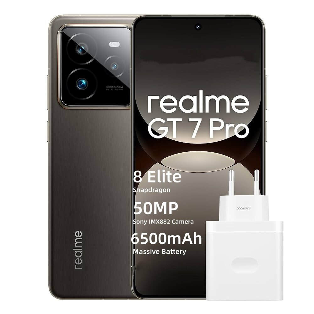 Новый смартфон Realme GT7 Pro, 16 /512ГБ, Android 15, Титановый серый, CN