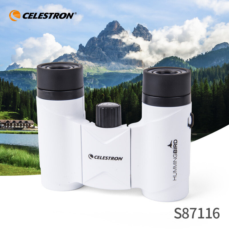 Celestron Hummingbird 8x21 бинокли для концертов, компактные студенческие бинокли с камерой - Черный
