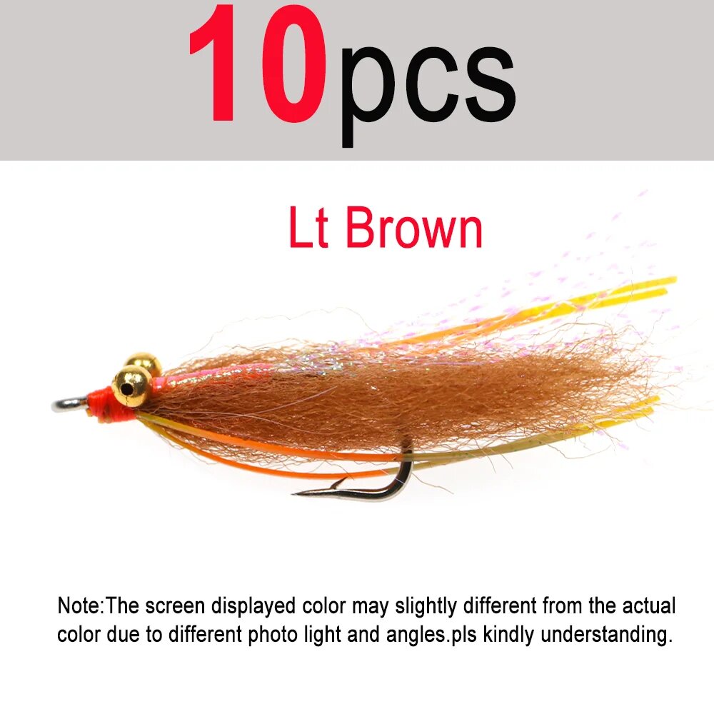 Vampfly Crazy Dubbing Charlie Fly крючок из углеродистой стали Коричневый, Size 2I0, 10pcs Lt Brown