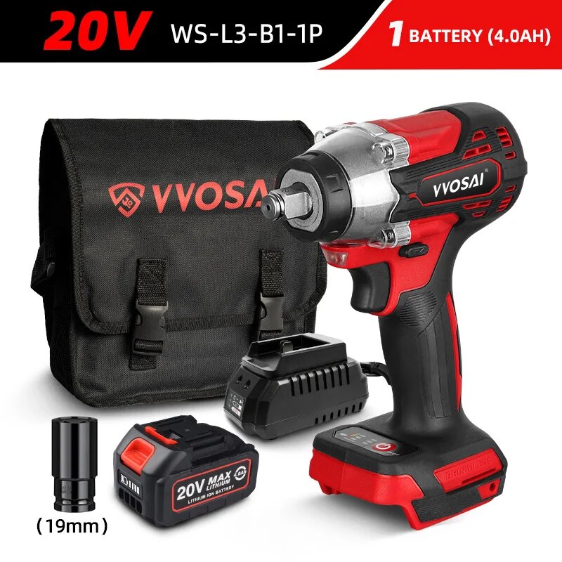 VVOSAI MT-Series 340Нм бесщёточный электрический гайковерт 20В WS-L3-B1-1P