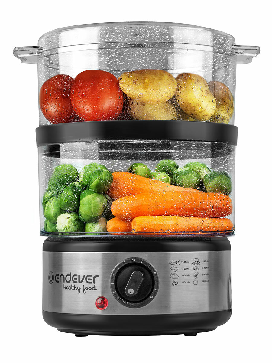 Электрическая пароварка ENDEVER Vita-165, нержавеющая сталь, 4,8 л, 600Вт