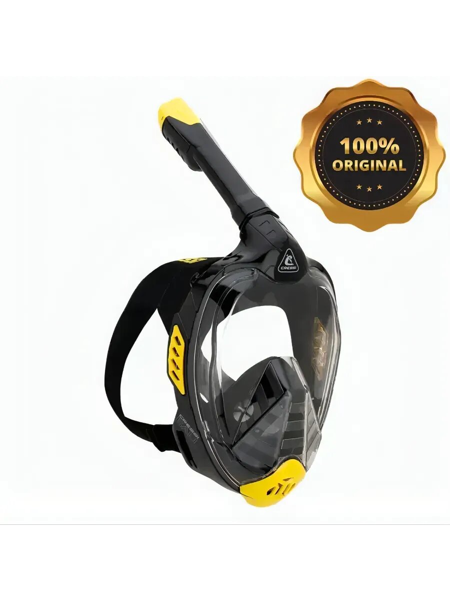 Маска для плавания полнолицевая BALI, желтая р. S-M