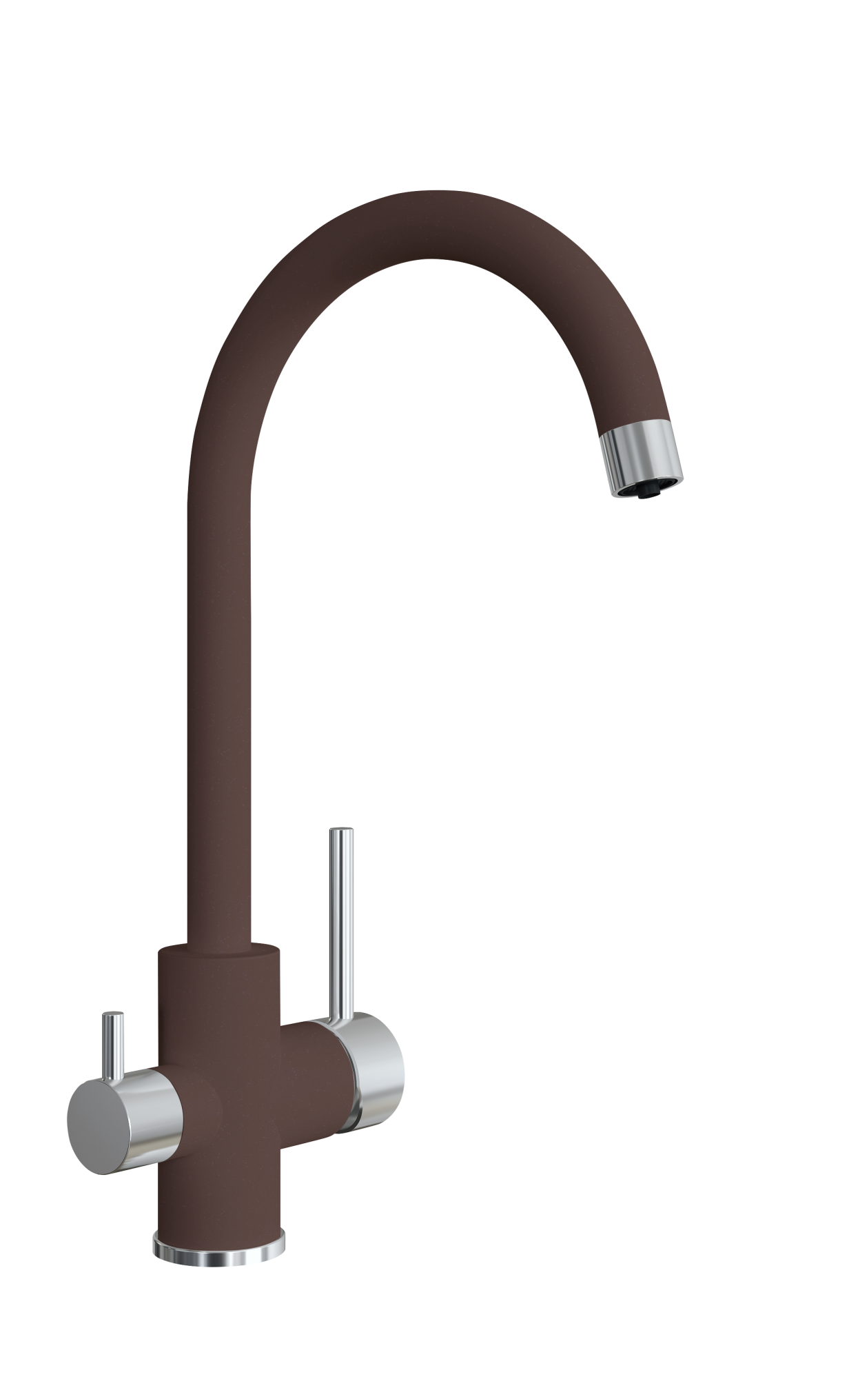 Смеситель для кухни FLORENTINA Клио FL (333.13Н.2123.206) с подключением к фильтру питьевой воды, брауни