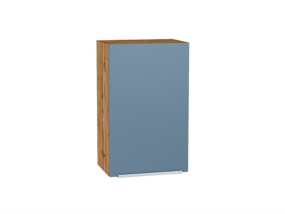 VVT Шкаф верхний с 1-ой дверцей Фьюжн Дуб Вотан, Silky Blue, 720, 450 В*Ш*Г 716*450*320, фасад МДФ Silky Blue, корпус Дуб Вотан Silky Blue