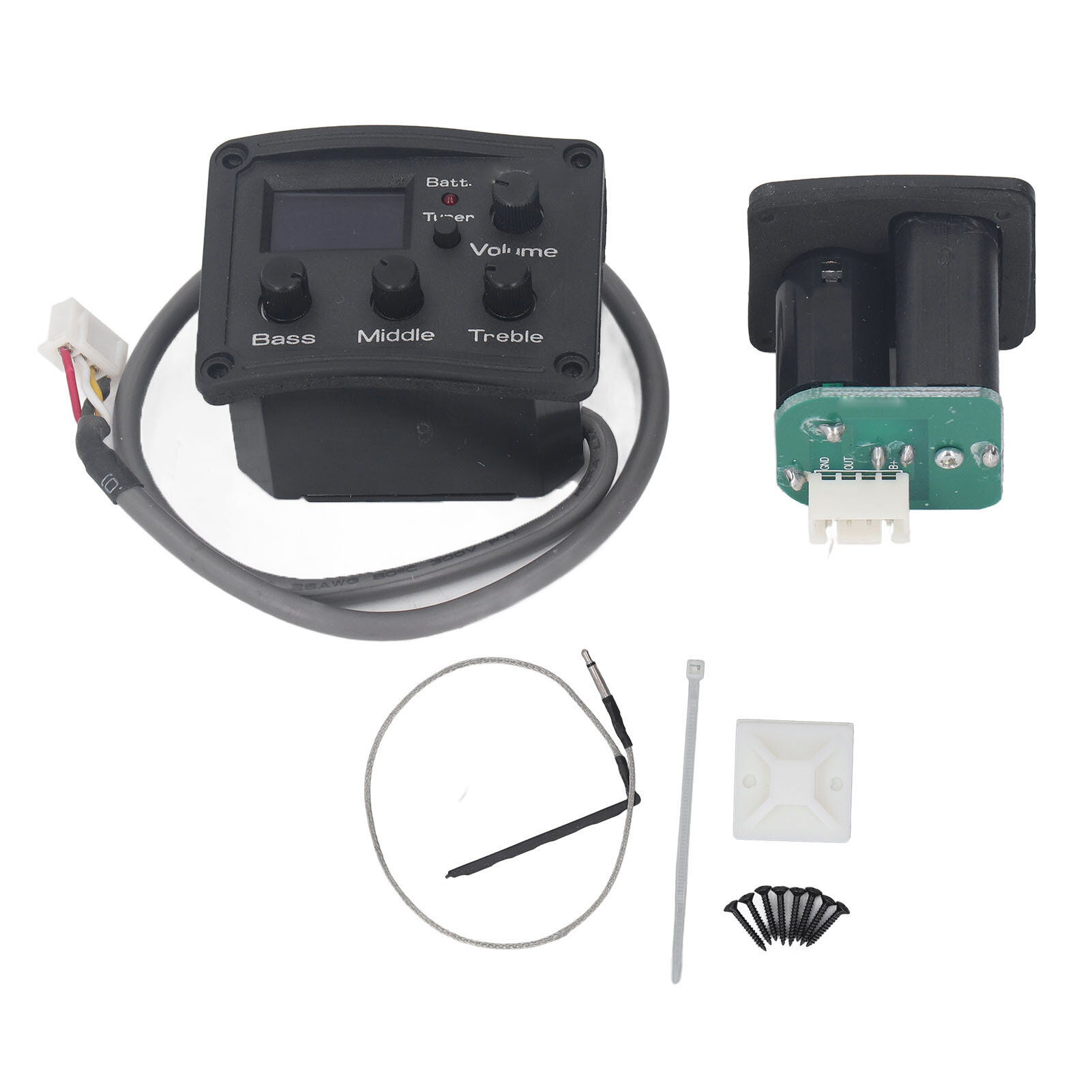 Предусилитель для укулеле, усилитель-эквалайзер с ЖК-экраном, 3-полосный звукосниматель для укулеле, предусилитель-эквалайзер